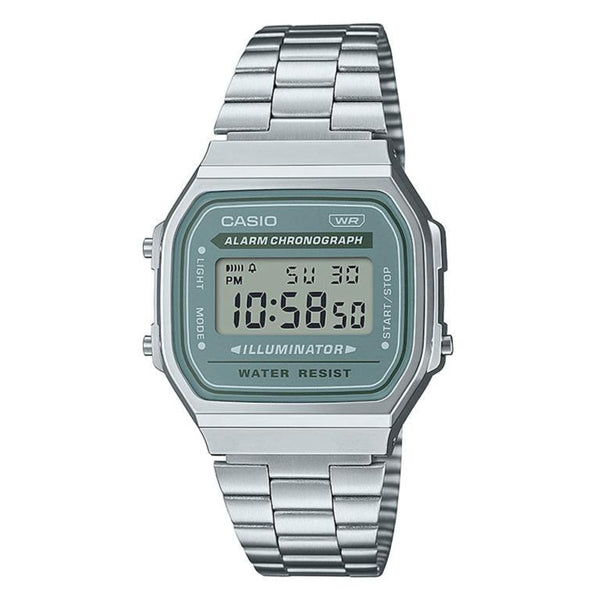 Stainless Steel vintage Casio Digital Tranquil Green Dial Watch ...